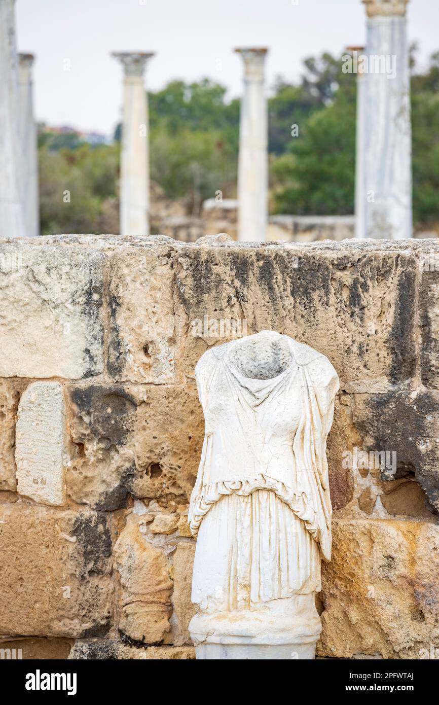 June 7, 2022, Famagusta, Cyprus: Columns of the gymnasium at Salamis ...