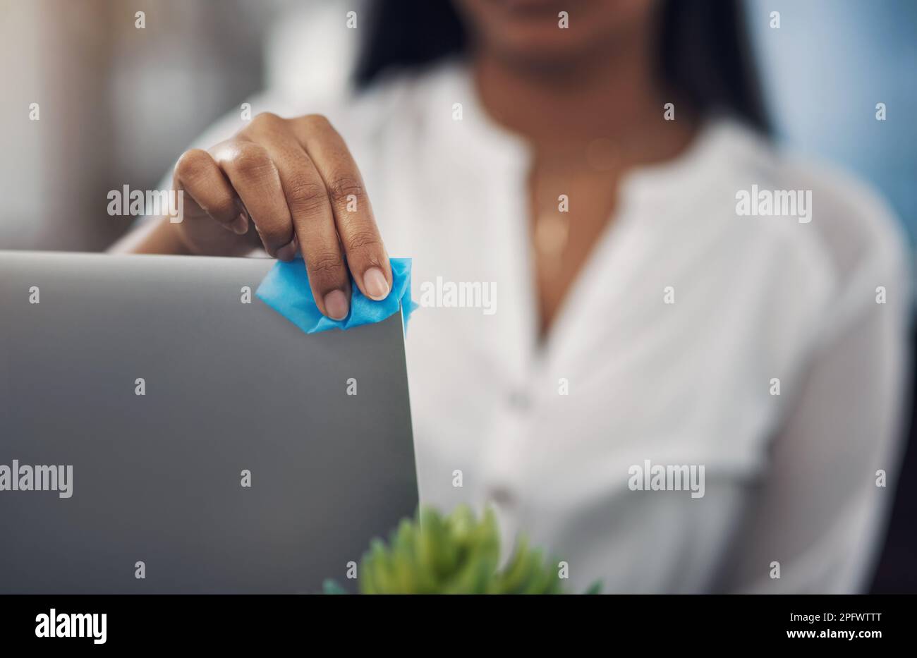 Maintaining good habits for device safety is key. Closeup shot of an ...