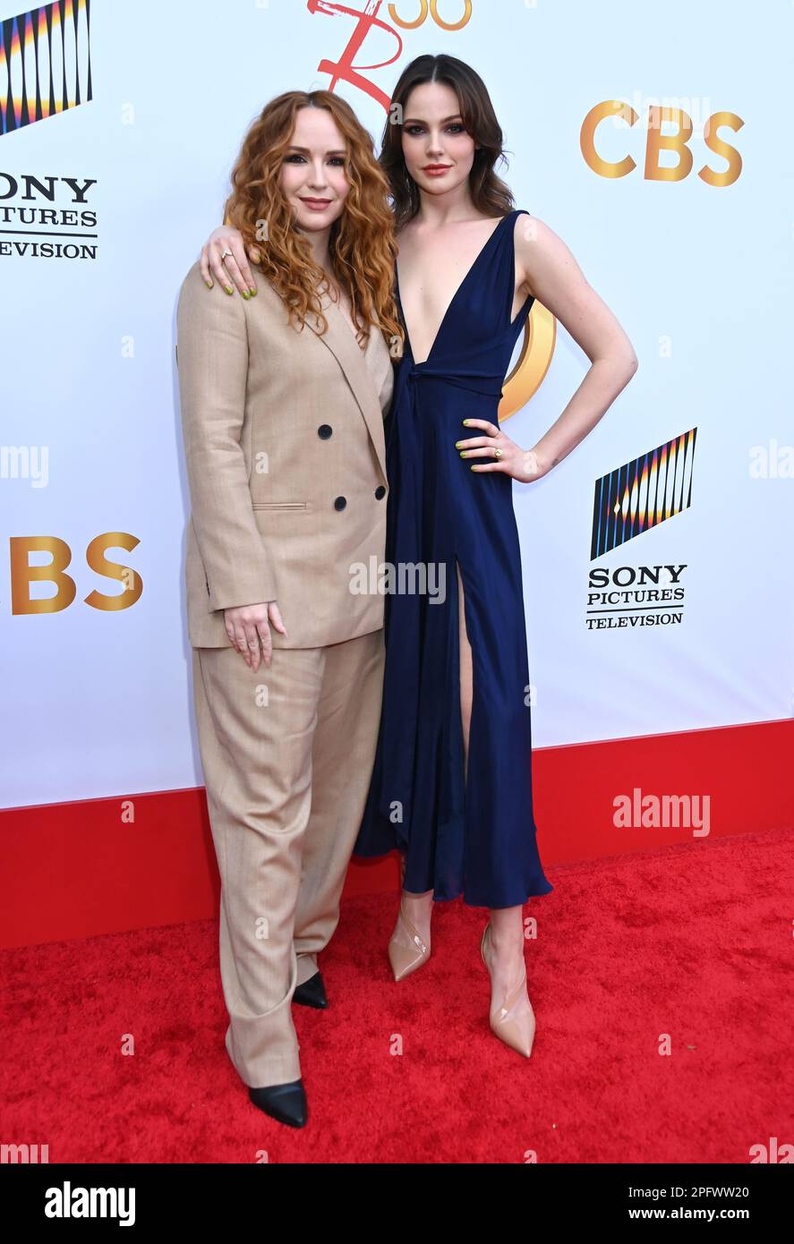 Camryn Grimes and Cait Fairbanks arriving at the 50th Anniversary of The Young and The Restless ...