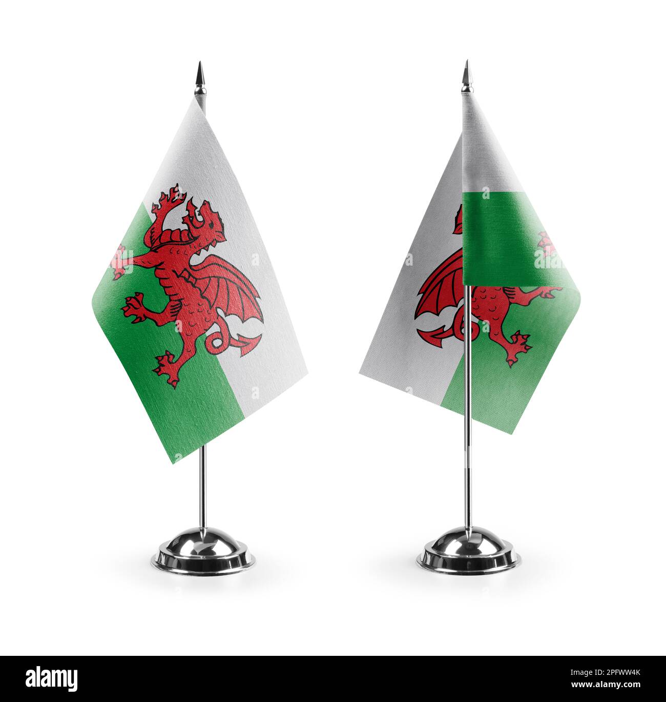 Small national flags of the Wales on a white background Stock Photo - Alamy