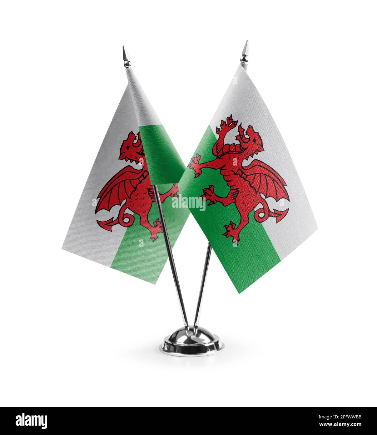 Small national flags of the Wales on a white background Stock Photo - Alamy