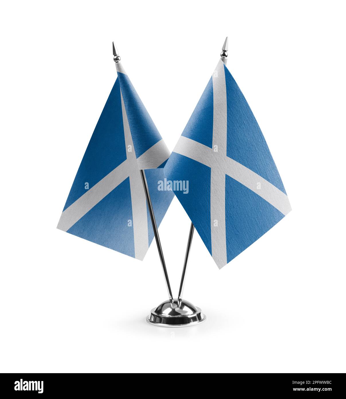 Small national flags of the Scotland on a white background Stock Photo ...