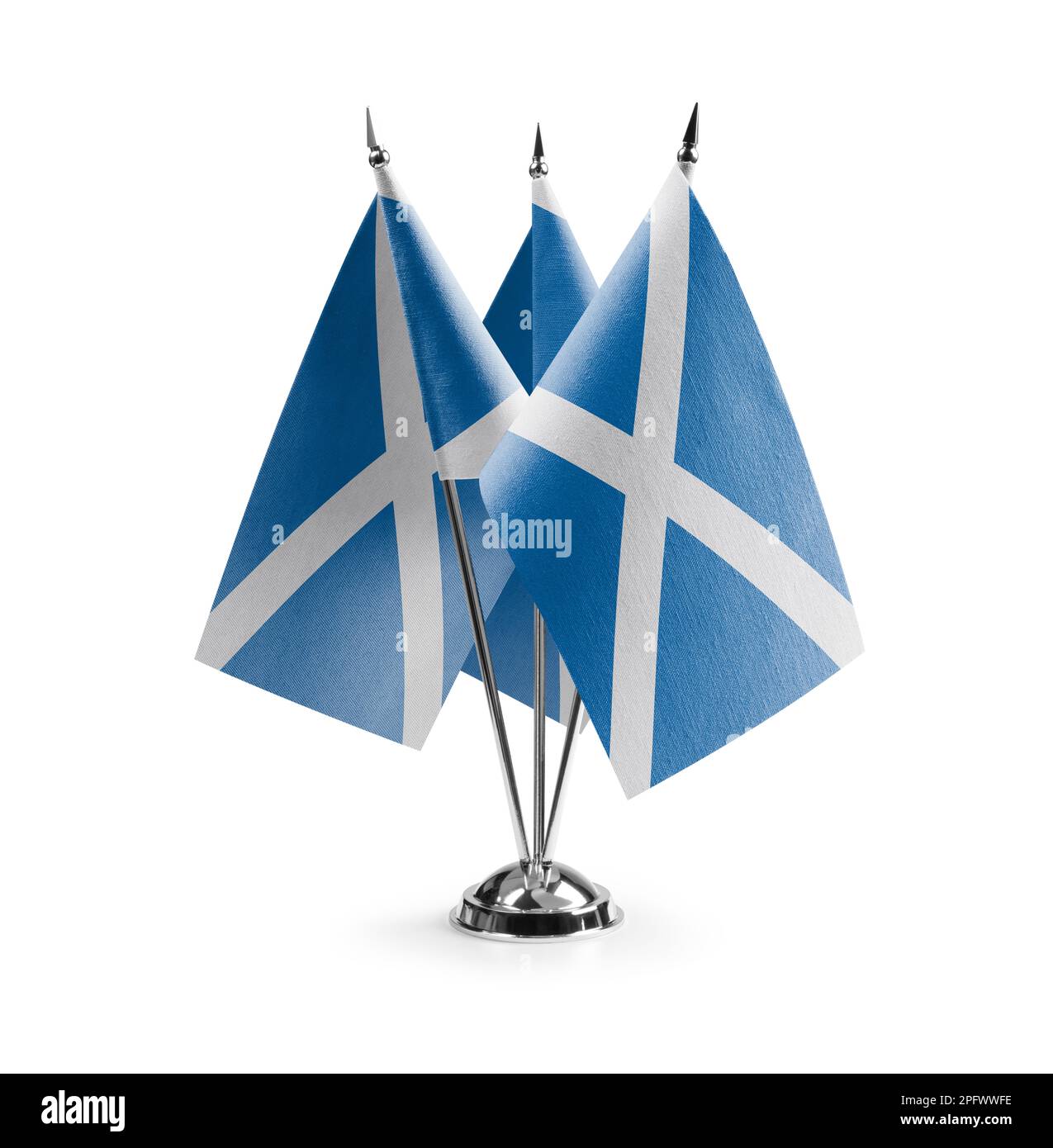 Small national flags of the Scotland on a white background Stock Photo ...