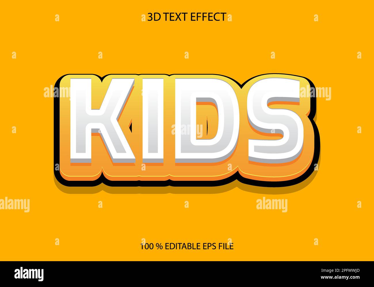kids 3D editable text effect template, text effect style Stock Vector Image & Art - Alamy