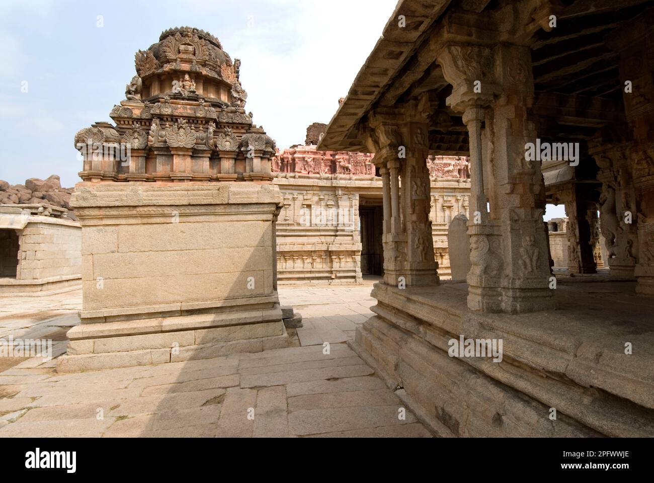 Small temple in acomplex of Krishna Temple at Hampi state Karanataka ...