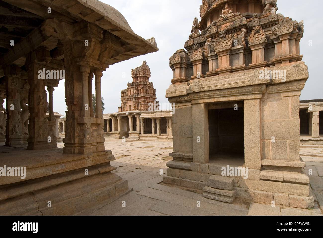 Small temple in acomplex of Krishna Temple at Hampi state Karanataka ...