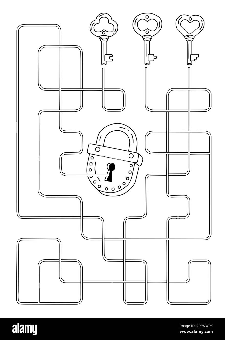 Game children find right way Black and White Stock Photos & Images - Alamy