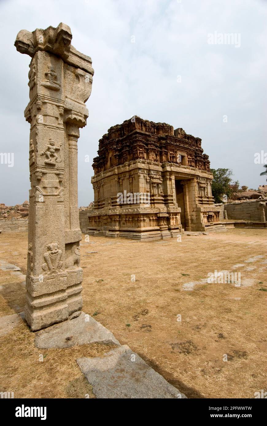 Gate of Achutharaya Temple and ruins at Hampi state karnataka India ...