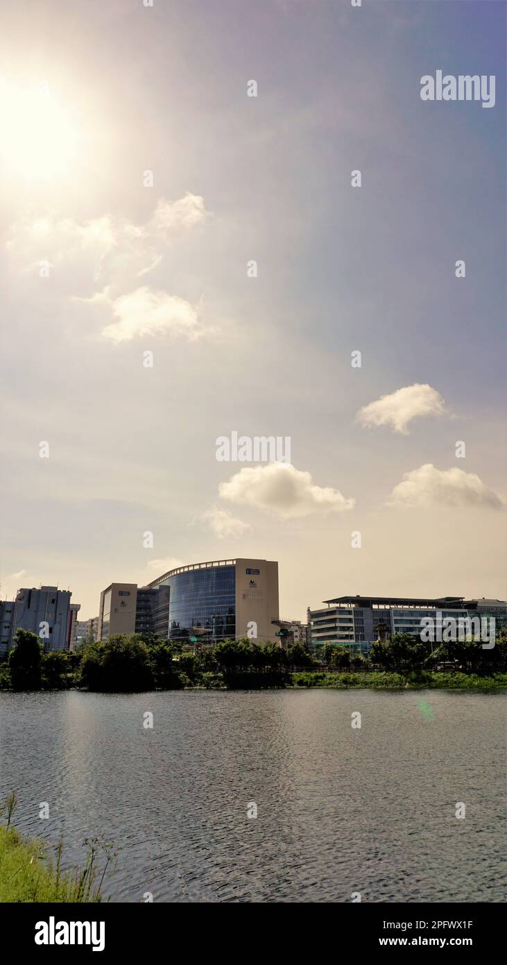Bangalore,Karnataka,India-September 18 2022: Cityscape with Iblur Lake ...