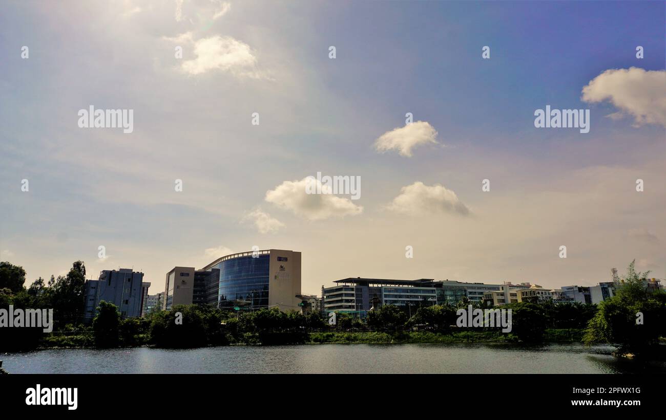 Bangalore,Karnataka,India-September 18 2022: Cityscape with Iblur Lake ...