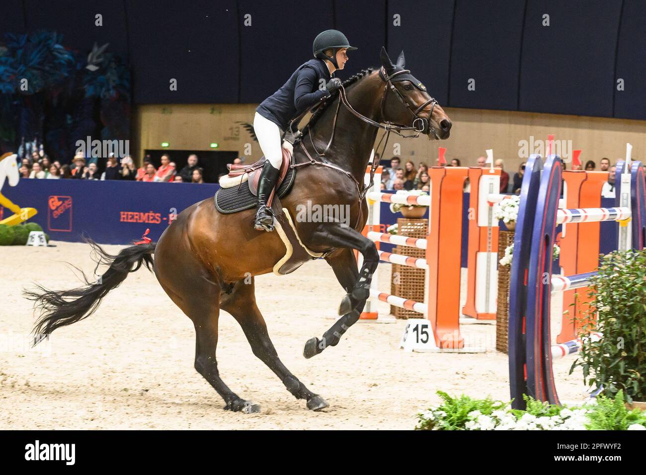 Jeanne Sadran is competing in the Saut Hermes Jumping CSI 5 at the ...