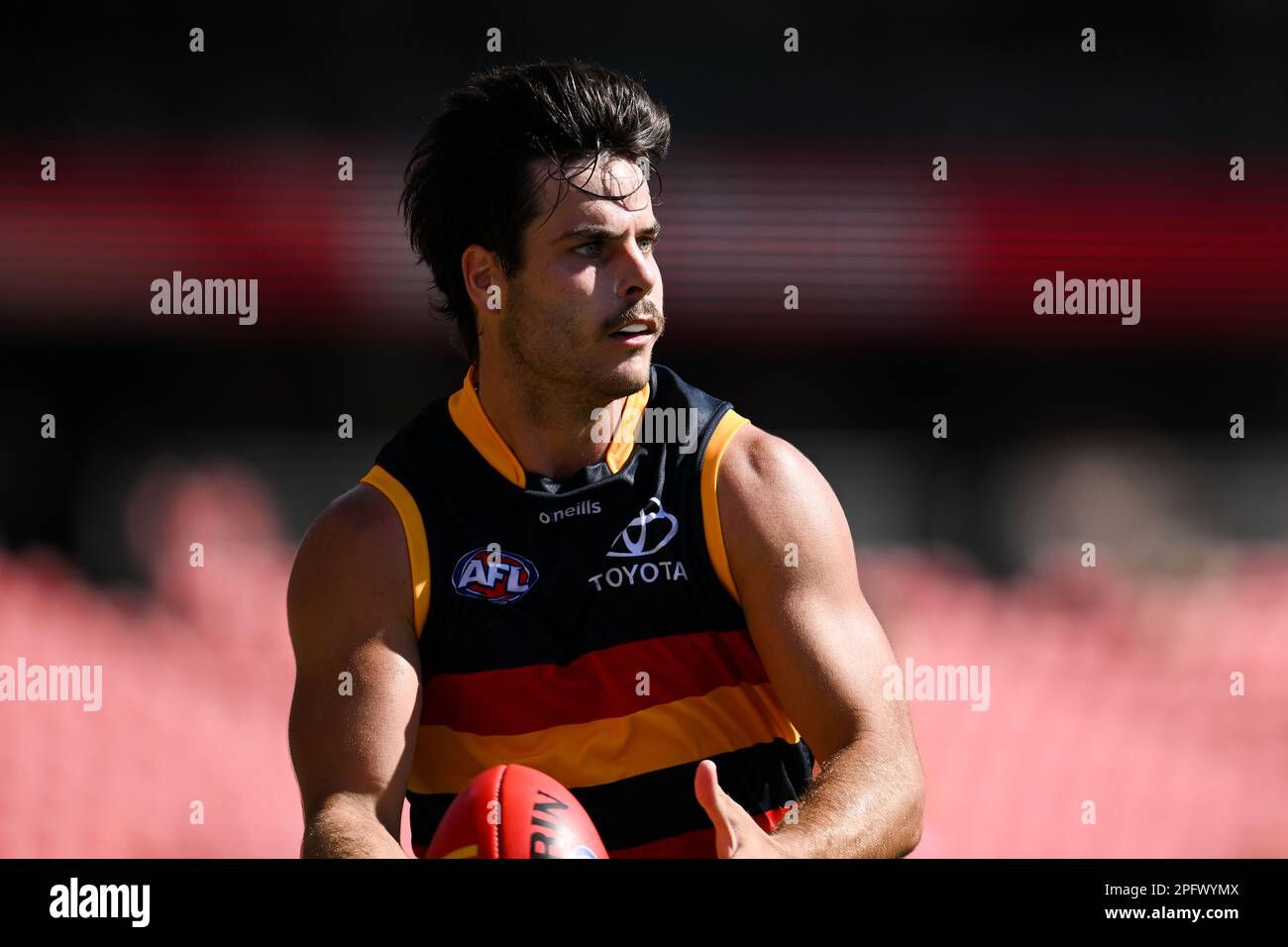 Darcy Fogarty of the Adelaide Crows in action during the AFL Round 1 ...