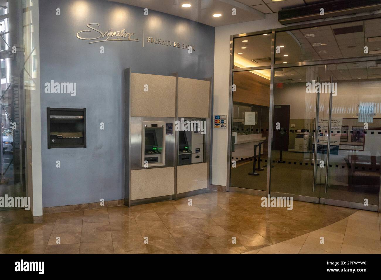 New York, United States. 18th Mar, 2023. View of Signature Bank branch ...