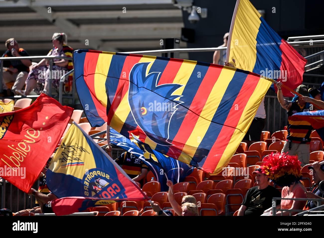 Adelaide Crows supporters during the AFL Round 1 match between the GWS ...