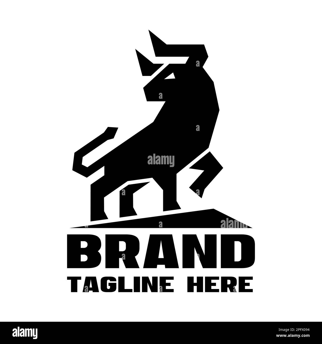 Modern geometric bull logo. Vector illustration Stock Vector Image ...