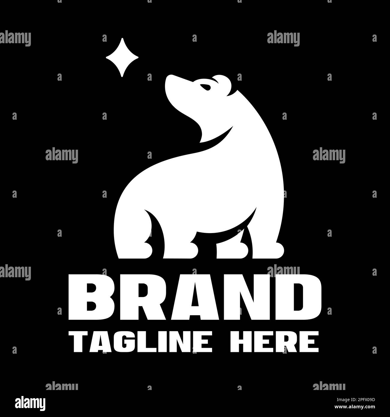 Modern polar white bear logo. Vector illustration Stock Vector Image ...
