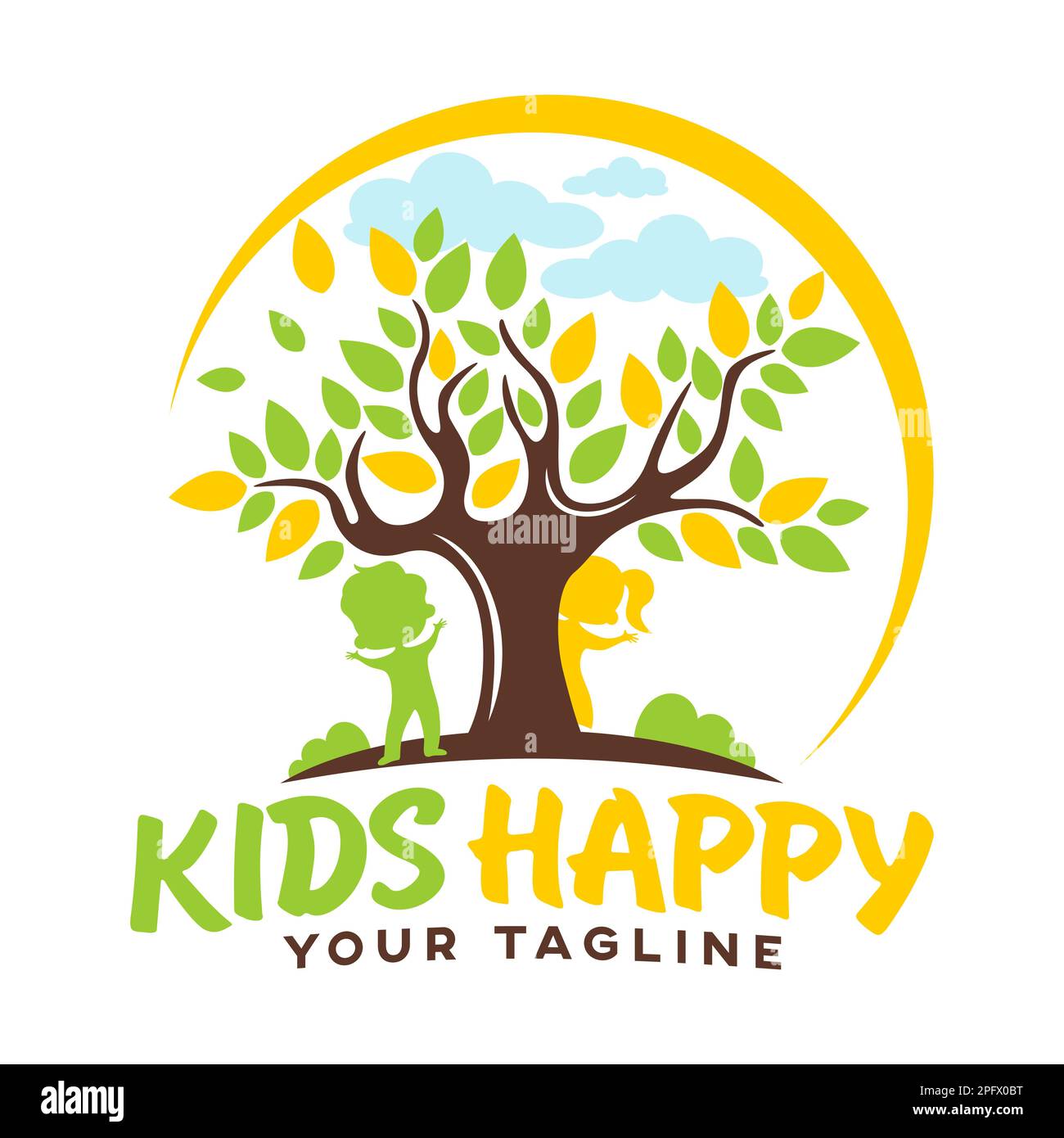 Cute kindergarten logo. Vector illustration Stock Vector Image & Art ...