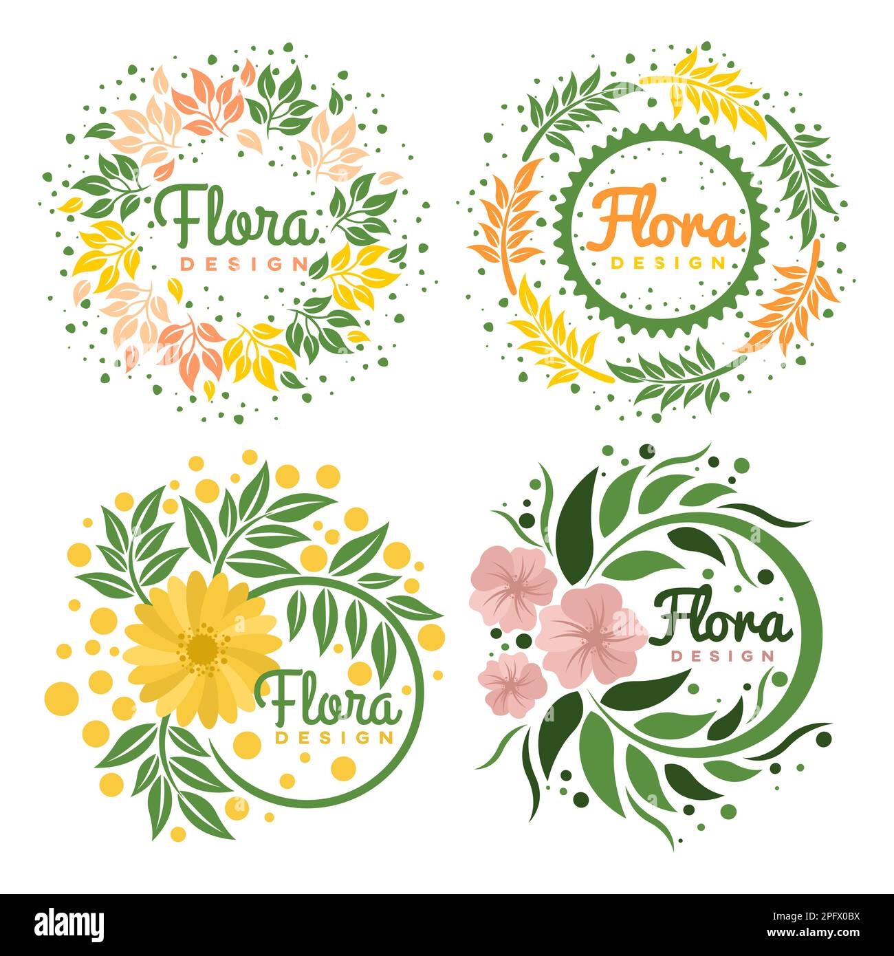Modern floral labels logo. Vector illustration Stock Vector Image & Art ...