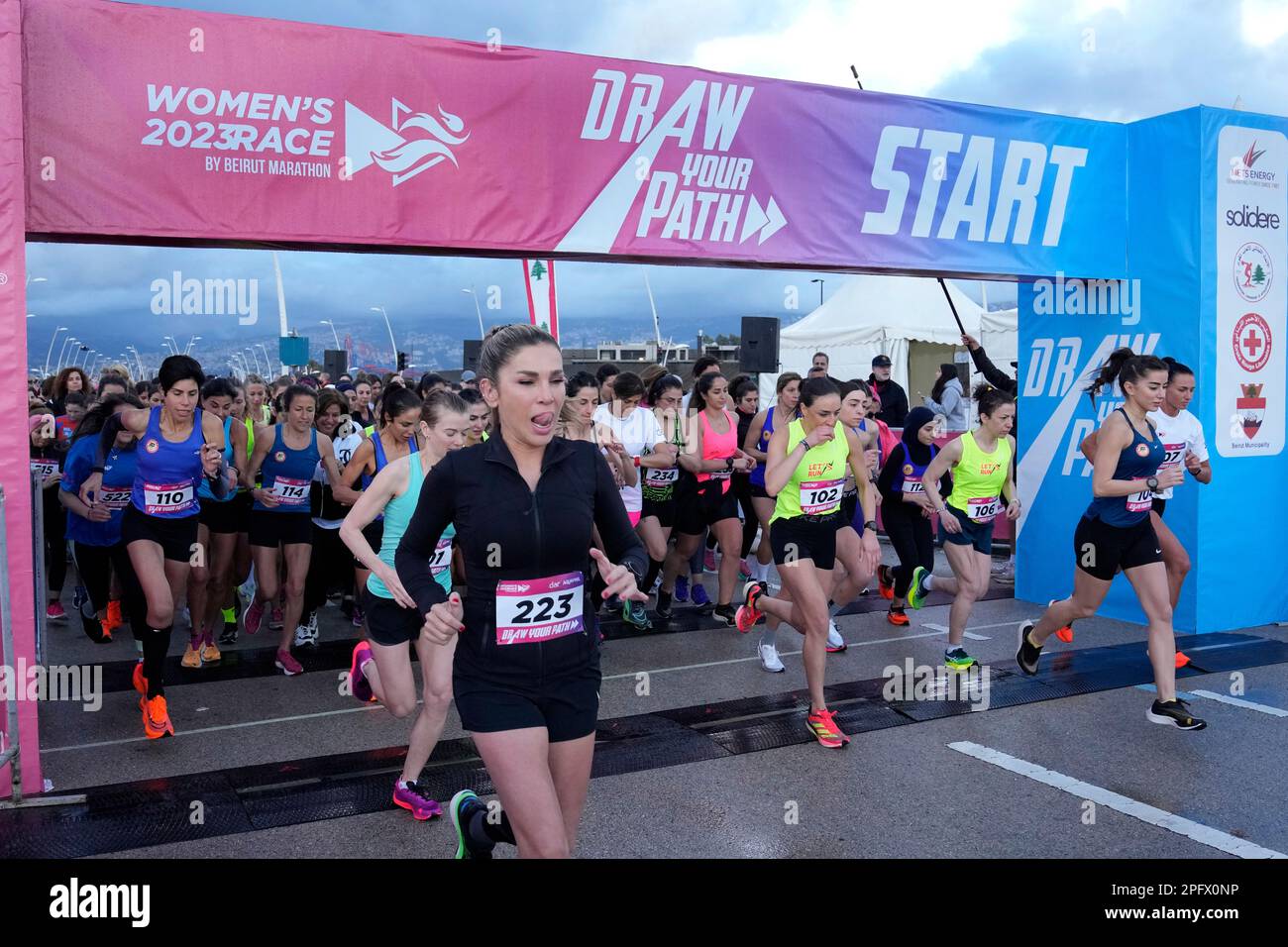 Runners participate in the Women's Race in Beirut, Lebanon, Sunday ...