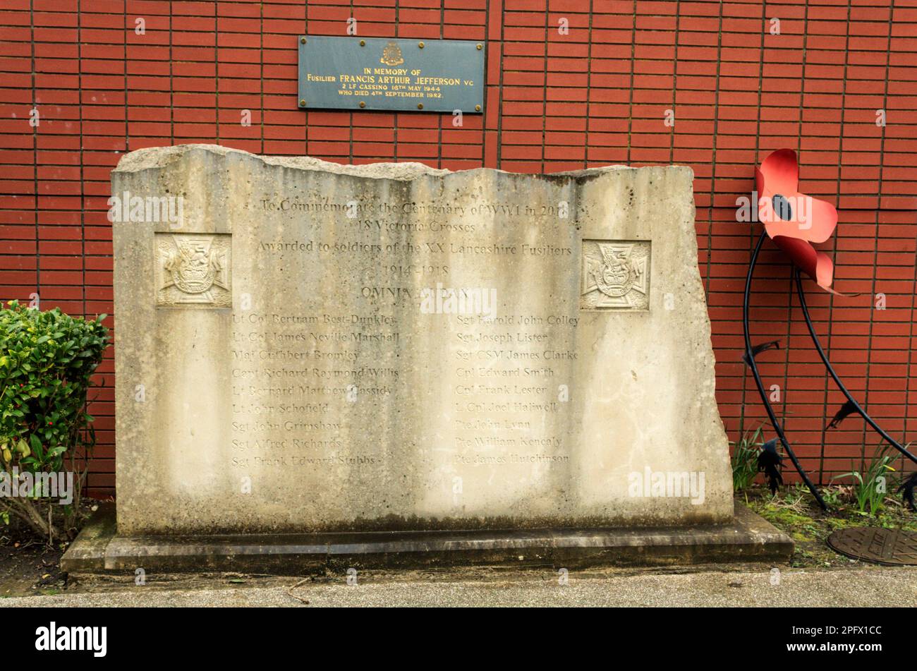 Victoria Cross War Memorial at The Fusilier Museum. Bury, Lancashire ...