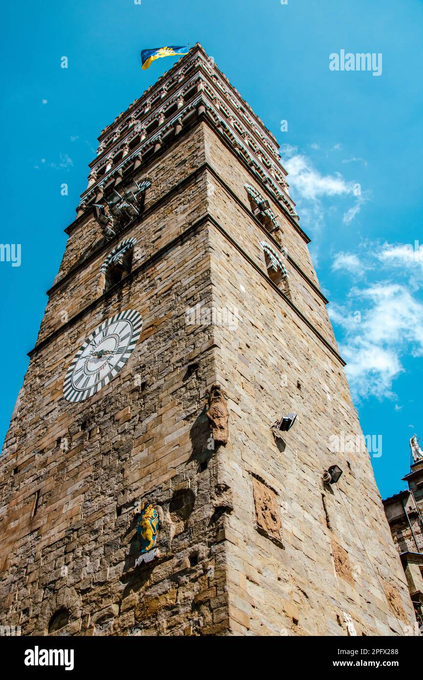 bell tower of the Pistoia Duomo, one of the most important civic and ...