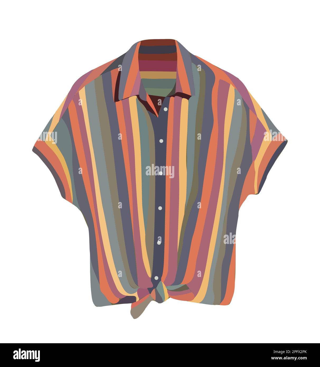 Casual shirt with colorful stripes vector isolated Stock Vector Image ...