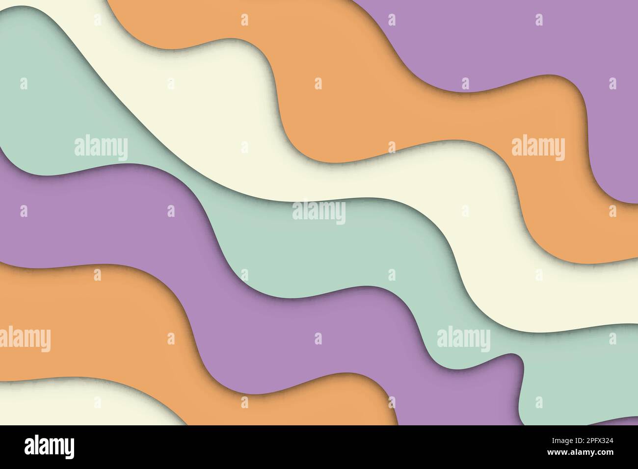 Colorful wave with shadow in paper style background Stock Vector Image ...