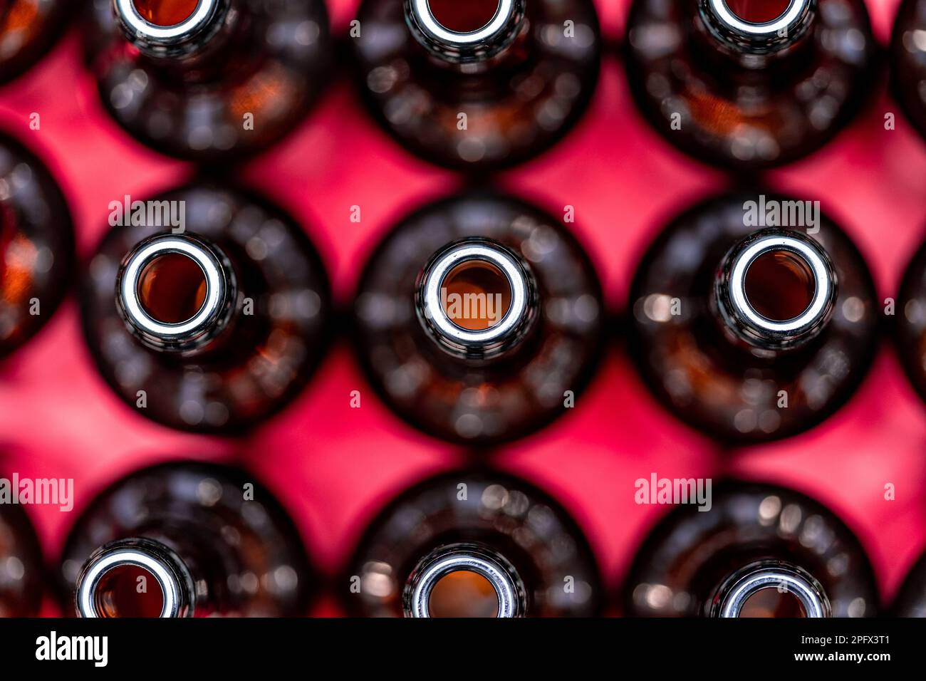 empty glass beer bottles in brewery Stock Photo - Alamy