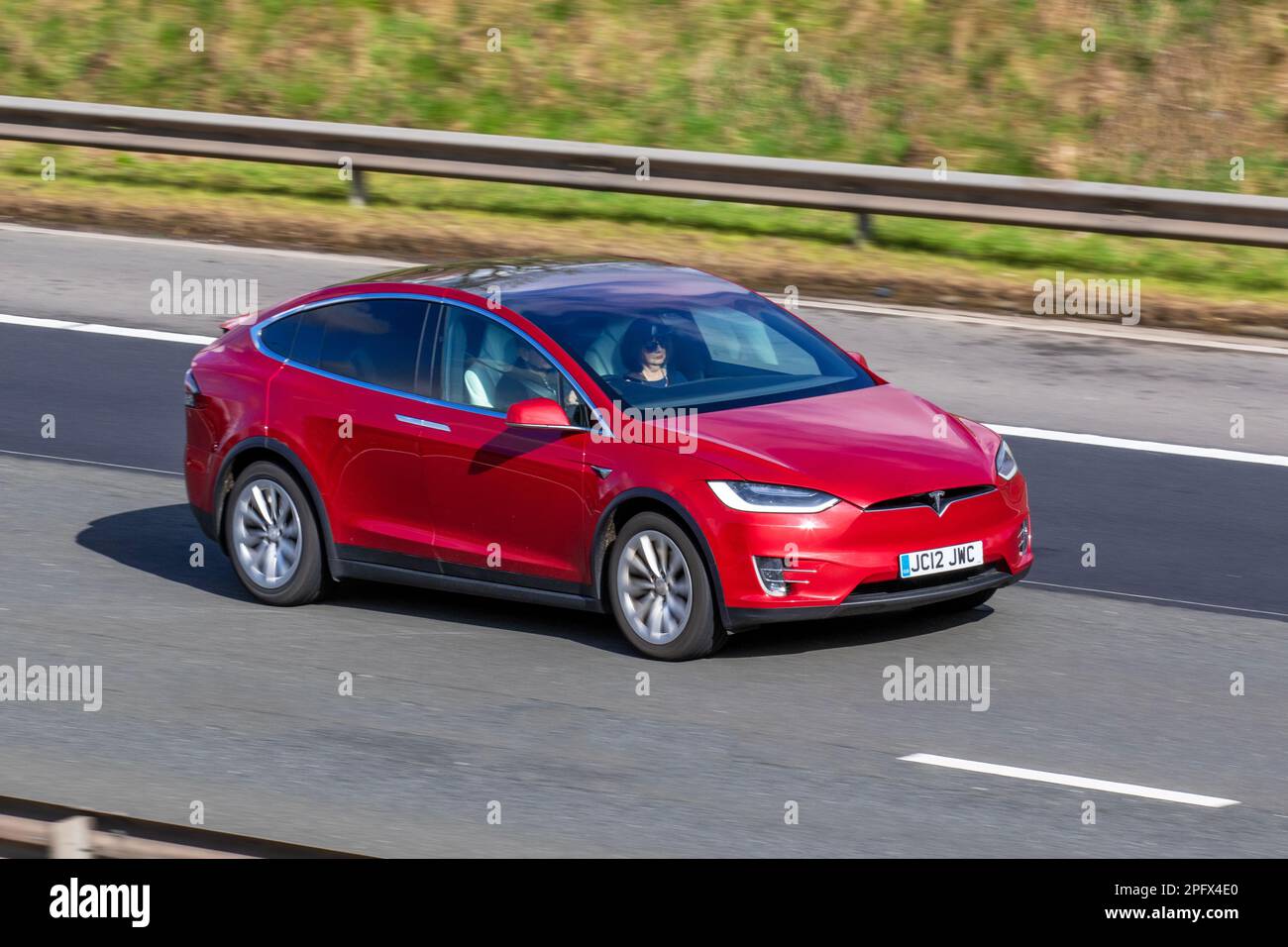 2017 Red TESLA Model X All Models Electricity 1 speed CVT; travelling ...