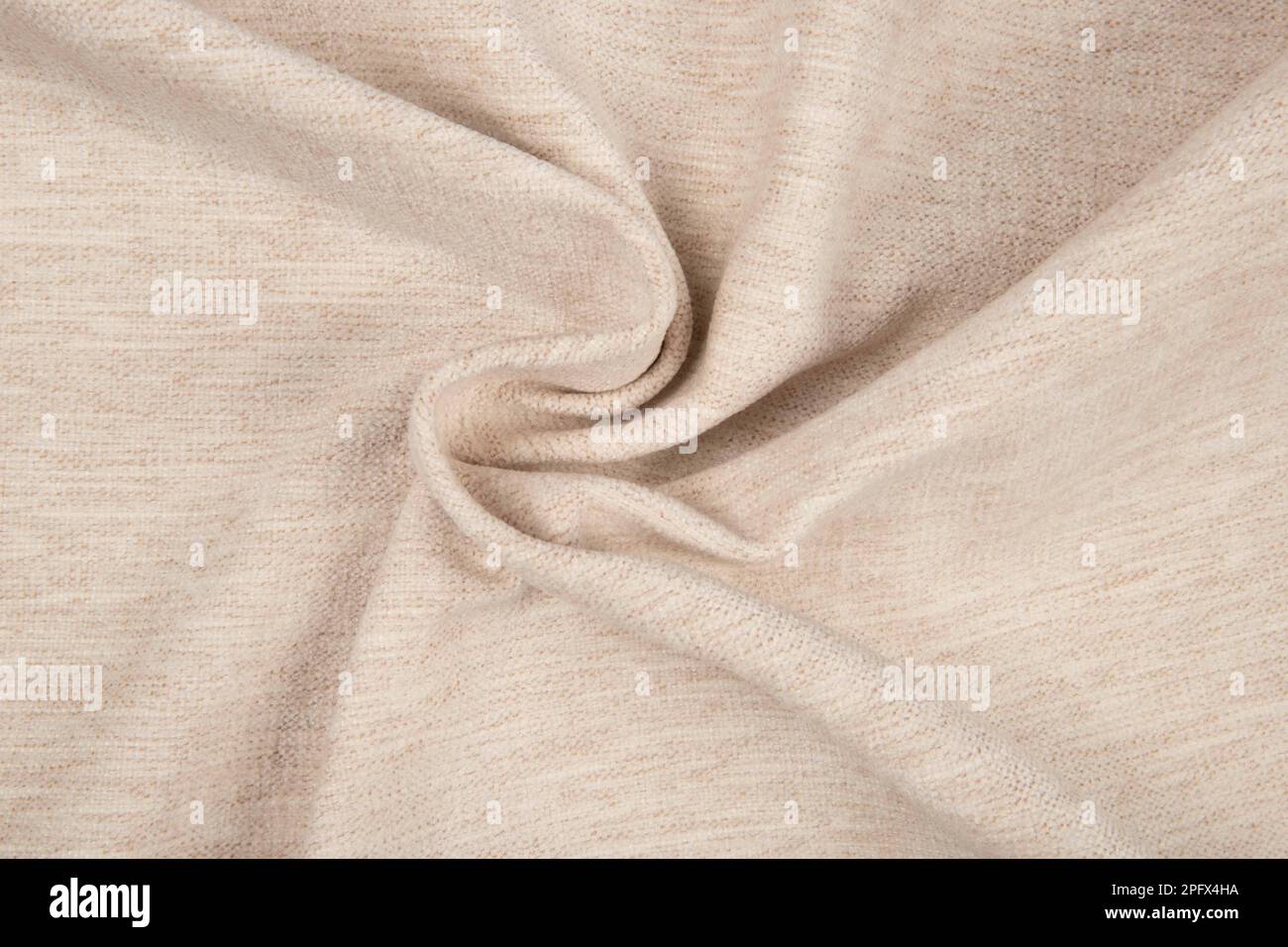 Brown fabric texture - top view and close-up of a piece of crushed and ...