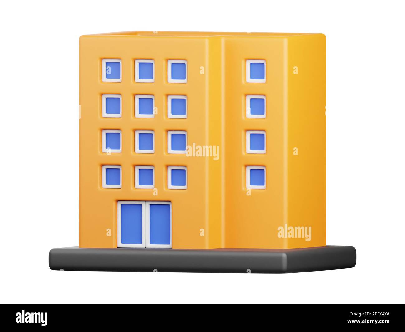 Street view with apartment building Cut Out Stock Images & Pictures - Alamy