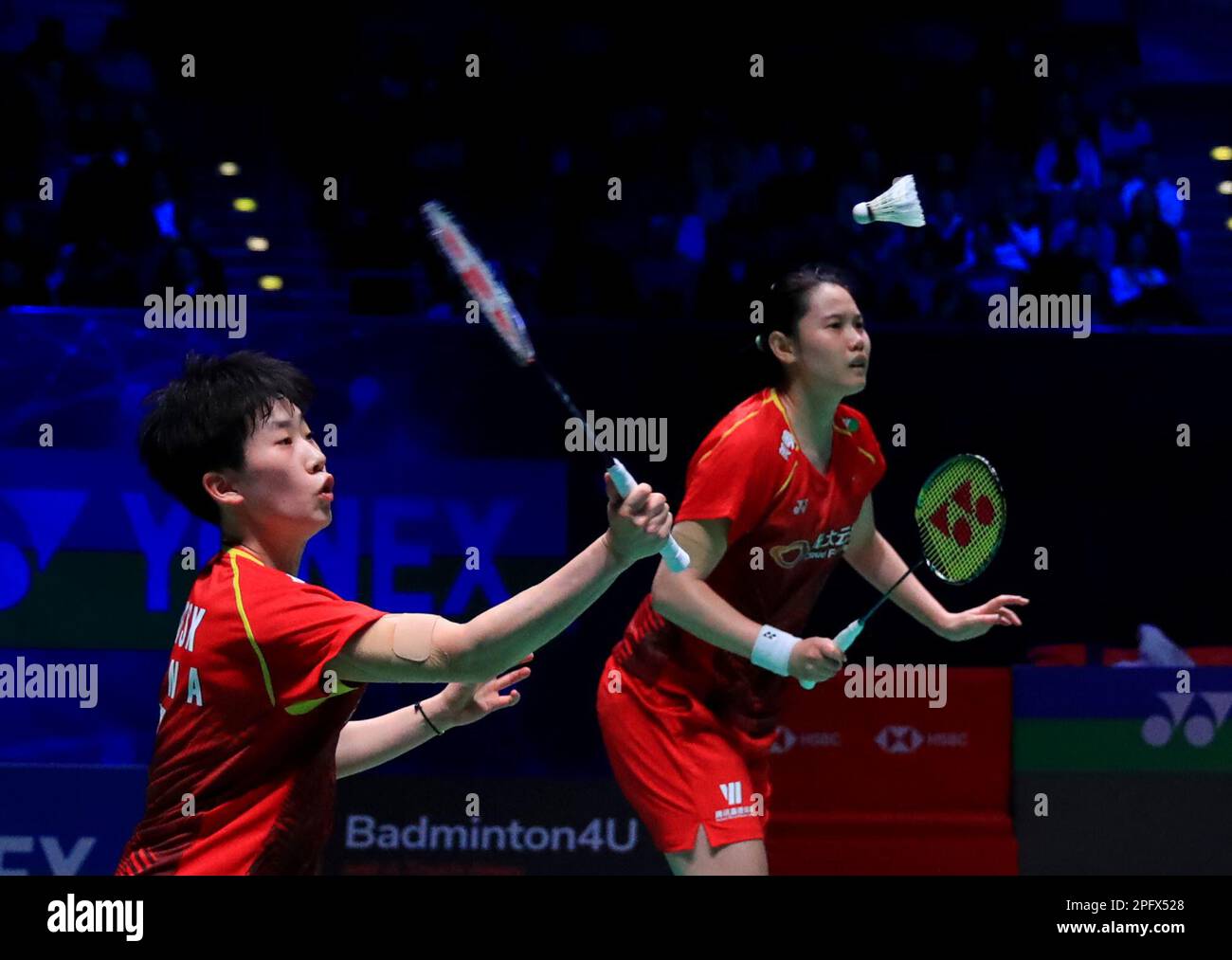 Birmingham, UK. 18th Mar, 2023. China's Zhang Shuxian (L) and Zheng Yu ...