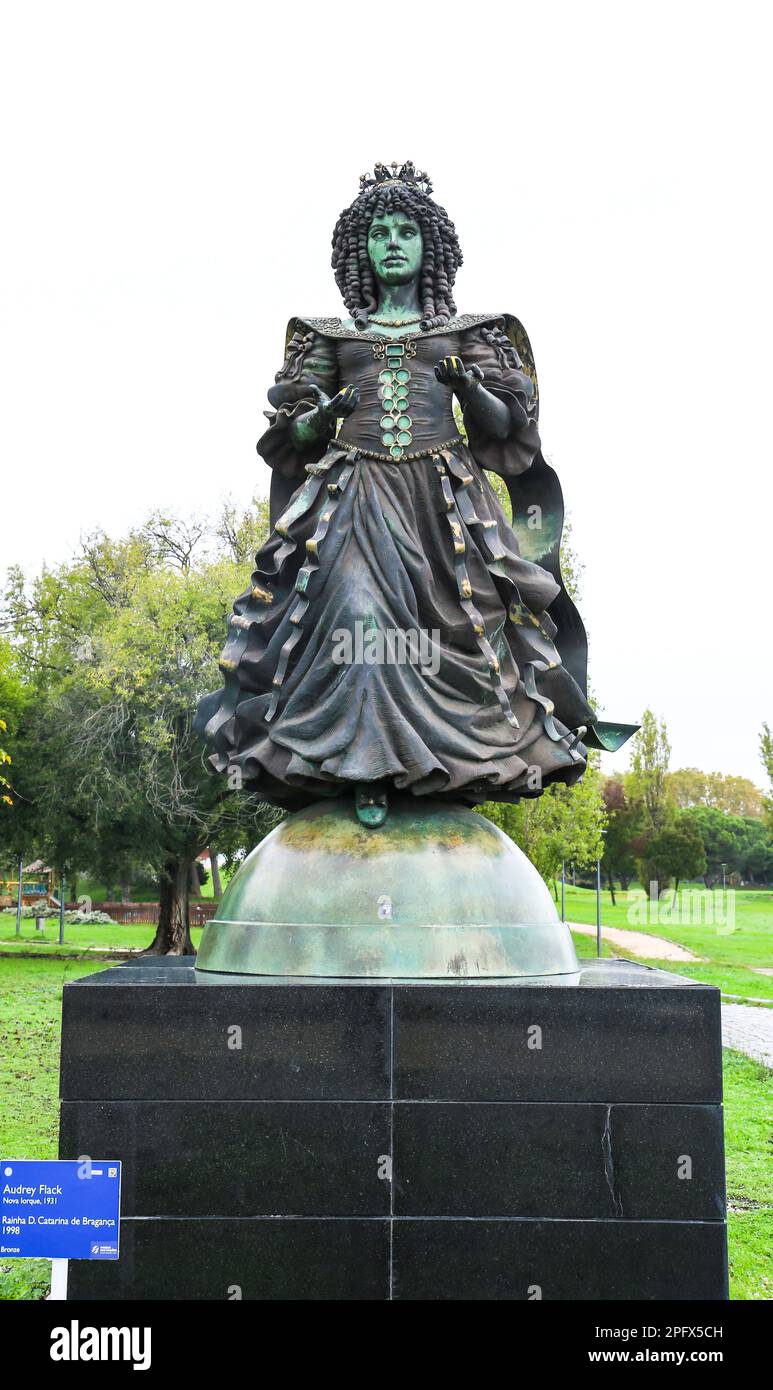 Lisbon, Portugal- October 21, 2022: Replica of the Statue of Queen ...