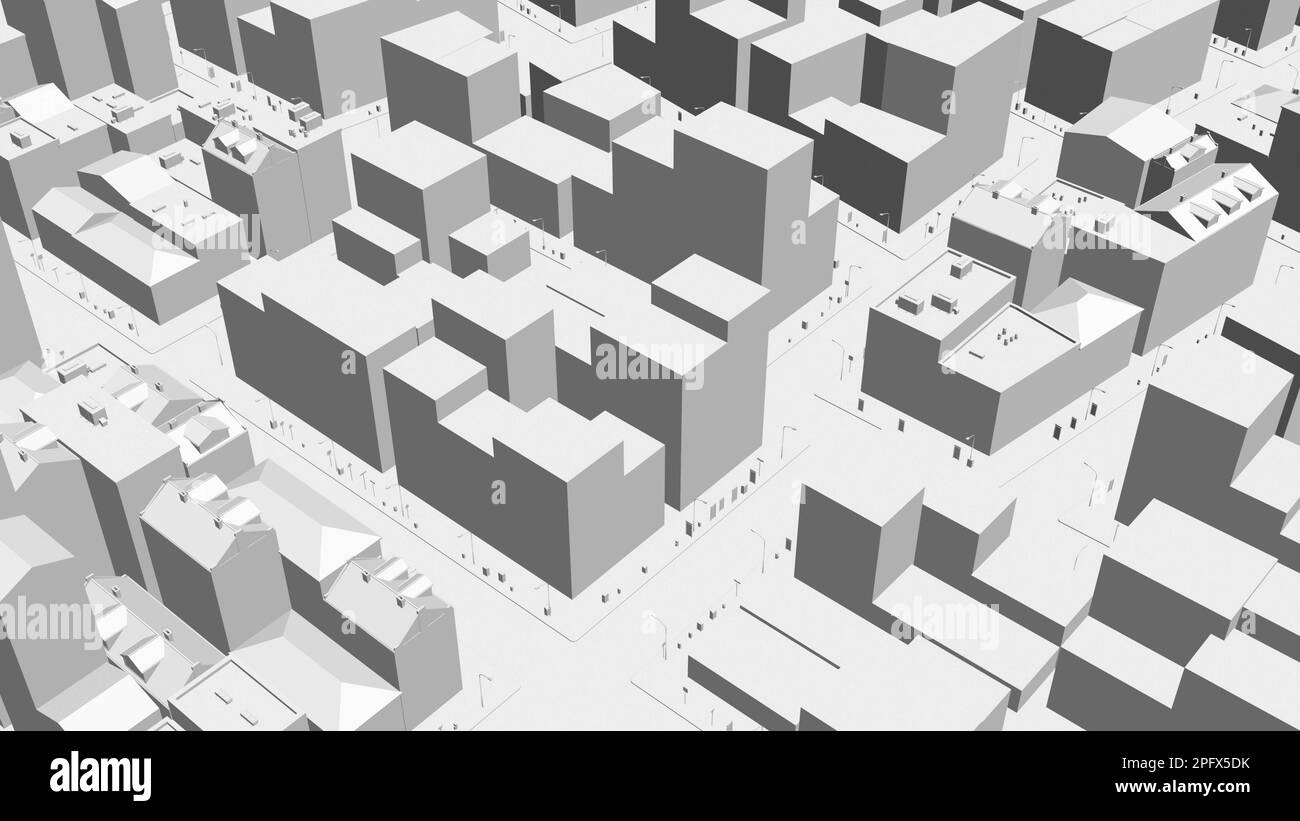 White 3d city model town 3d render Stock Photo - Alamy