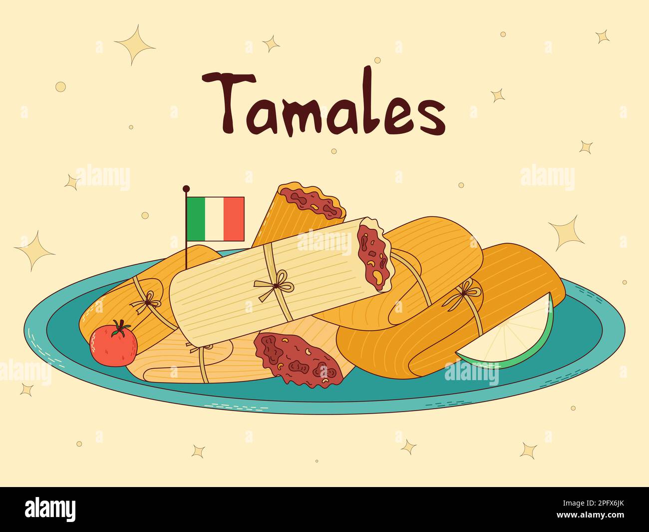 Mexican traditional food. Tamales Vector illustration Stock Vector ...