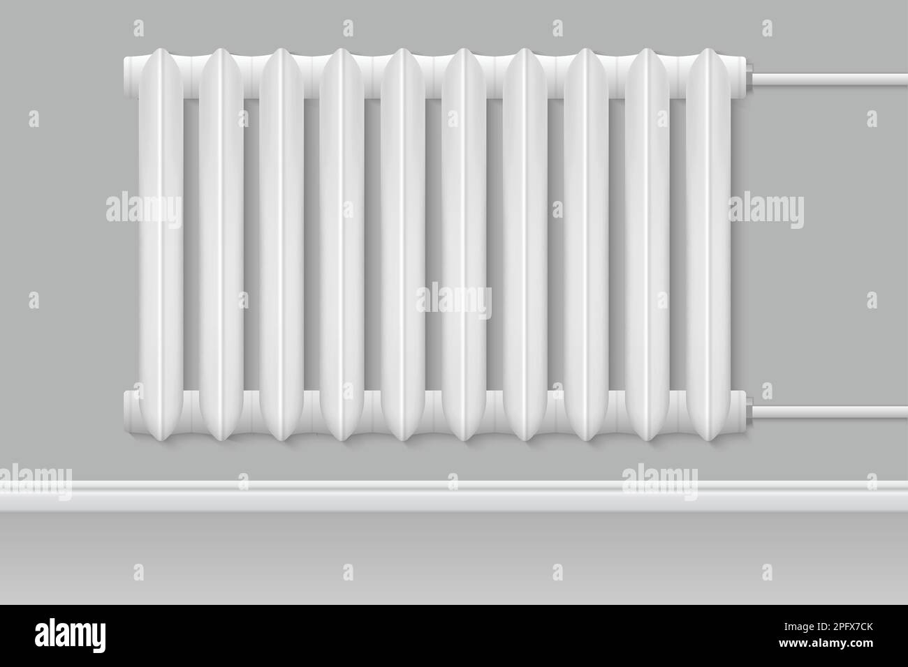 3d realistic heating battery. Radiator isolated on white background ...