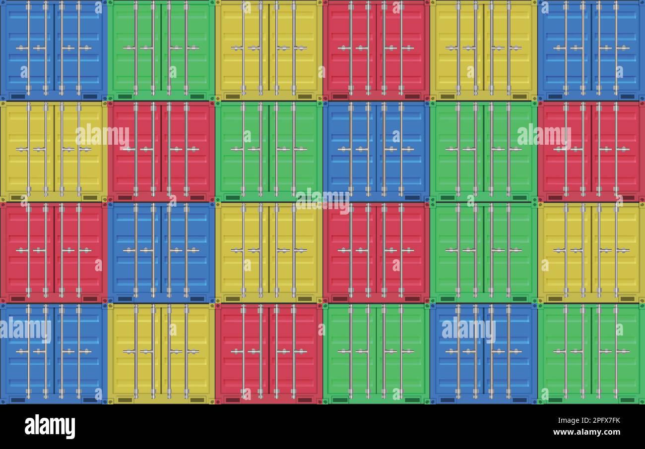 Stack of shipping containers Stock Vector Images - Alamy