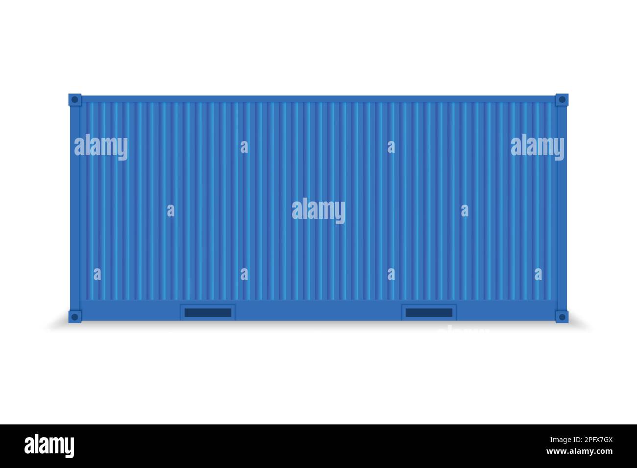 3d blue cargo ship container. Side view Stock Vector Image & Art - Alamy