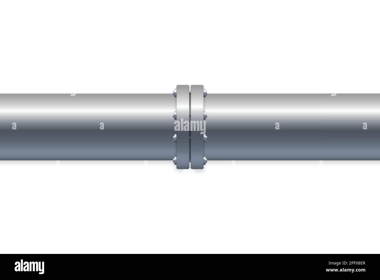 3d realistic pipe with piping system. Vector illustration Stock Vector ...