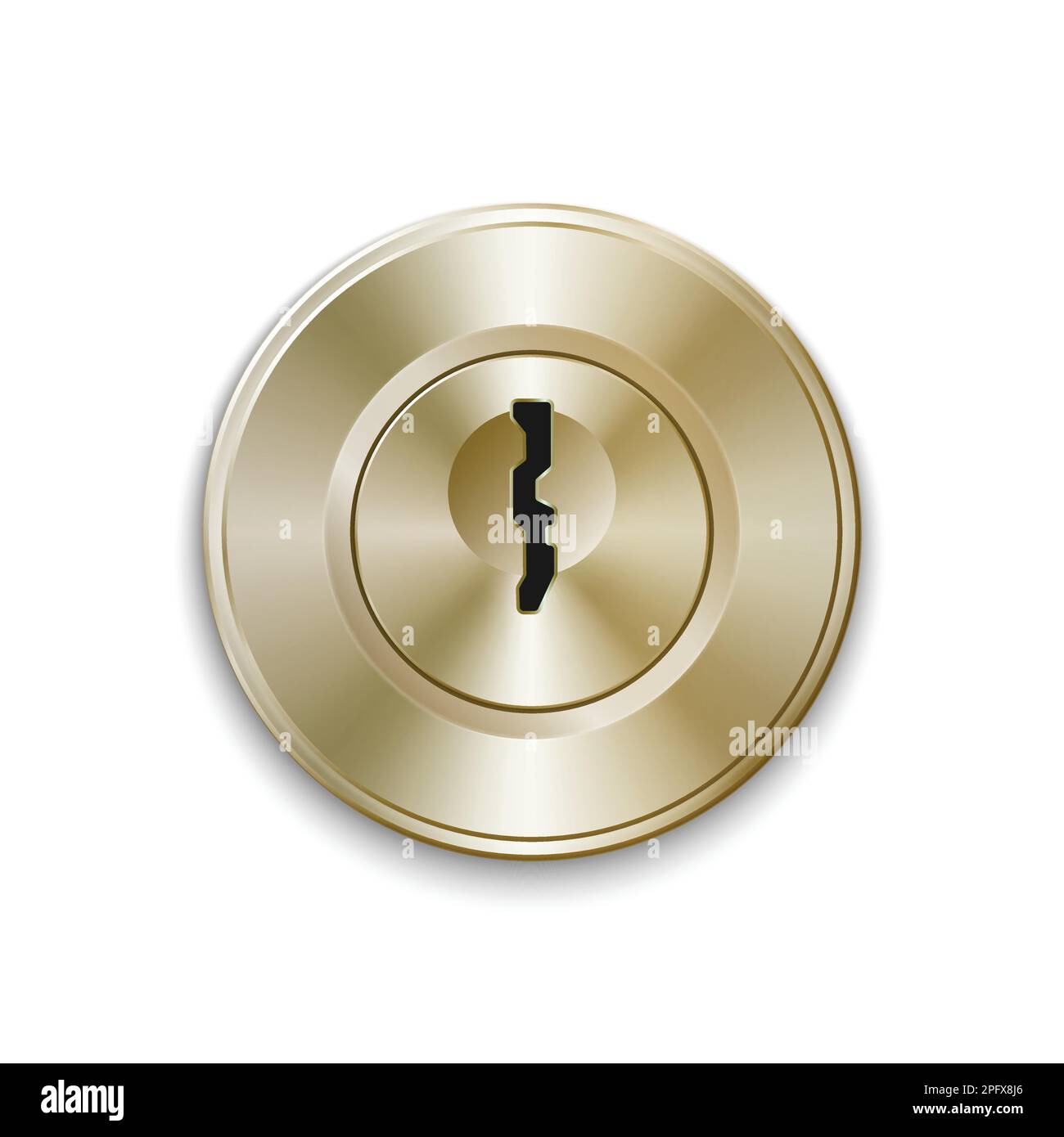 Gold door lock keyhole isolated. Vector illustration Stock Vector Image ...