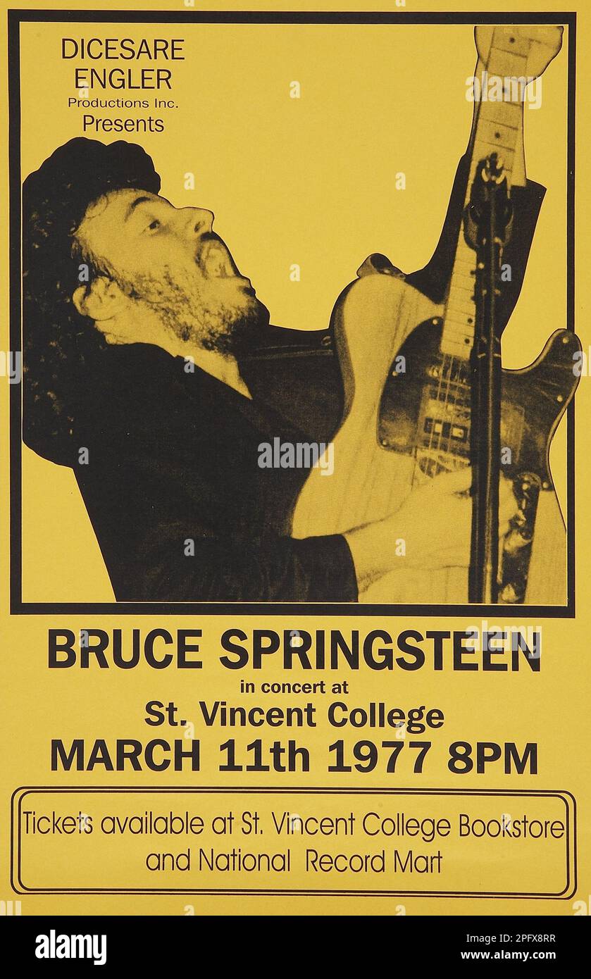 Bruce Springsteen St. Vincent College Concert Poster (DiCesare Engler ...