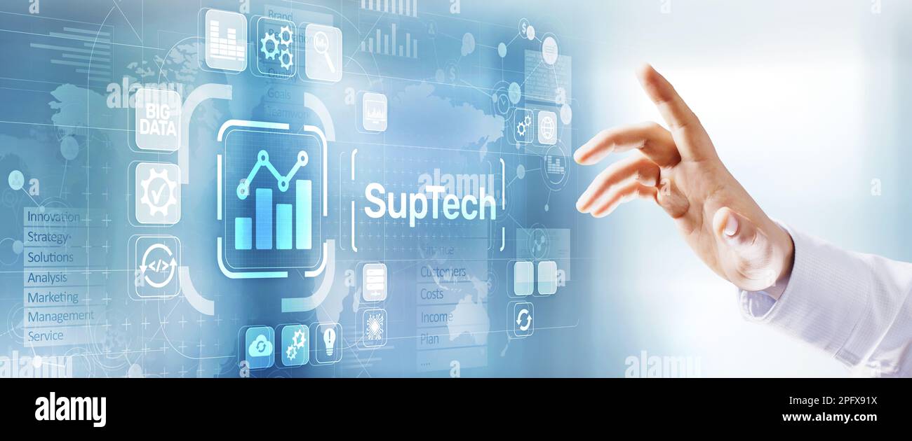 Suptech Regtech Supervisory Regulation technology concept on virtual ...