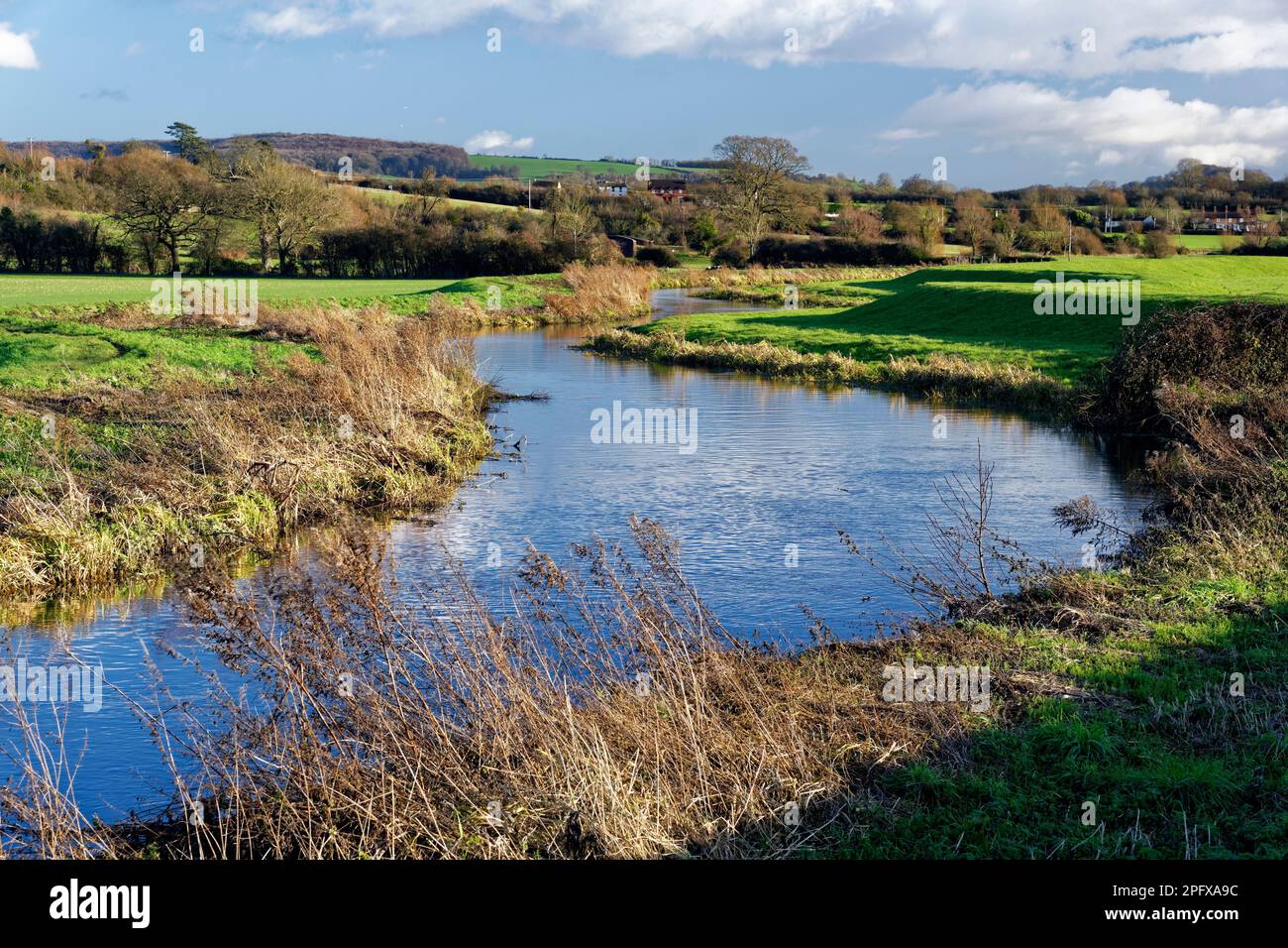 Winter Sunshine on the River Frome near Stonepitts Bridge, Fromebridge ...