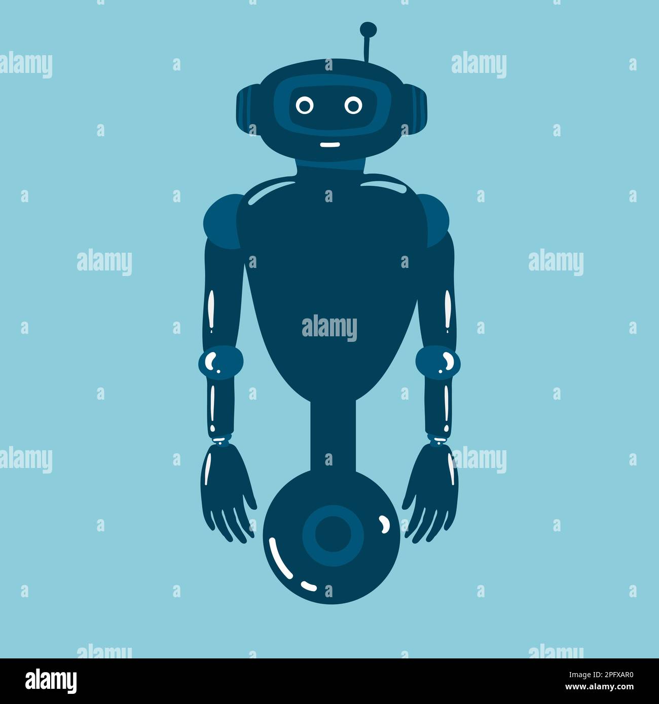 Alien robots, future technology cartoon characters. Robotic life forms ...