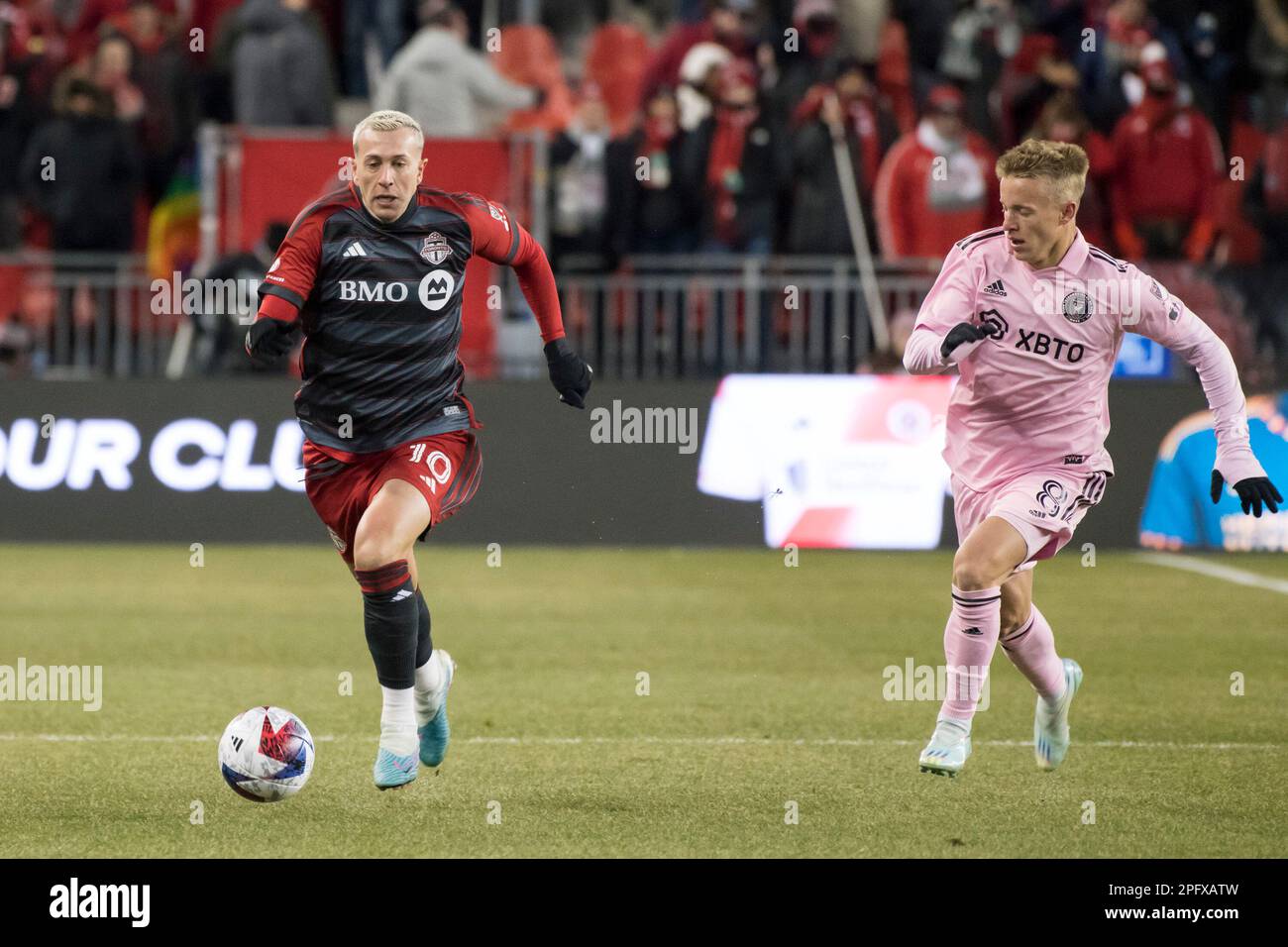 Toronto, Canada. 18th Mar, 2023. Federico Bernardeschi #10 (L) and ...