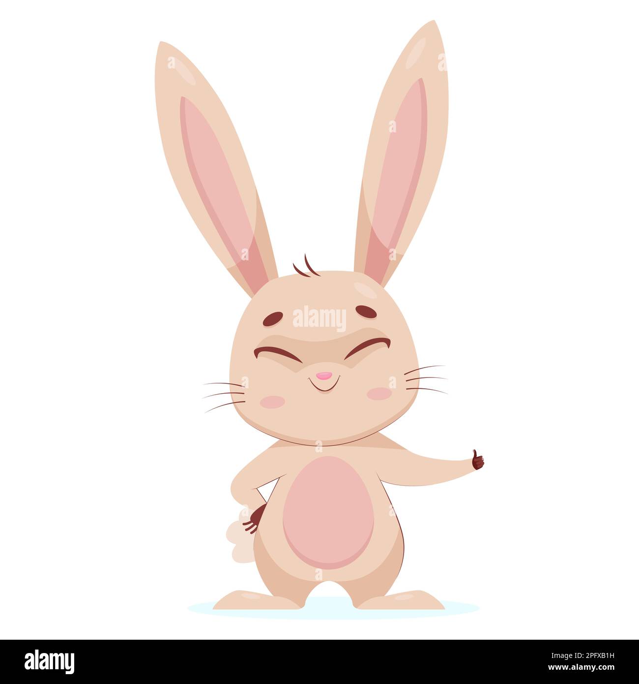 Rabbit showing thumbs up gesture cartoon vector illustration Stock ...