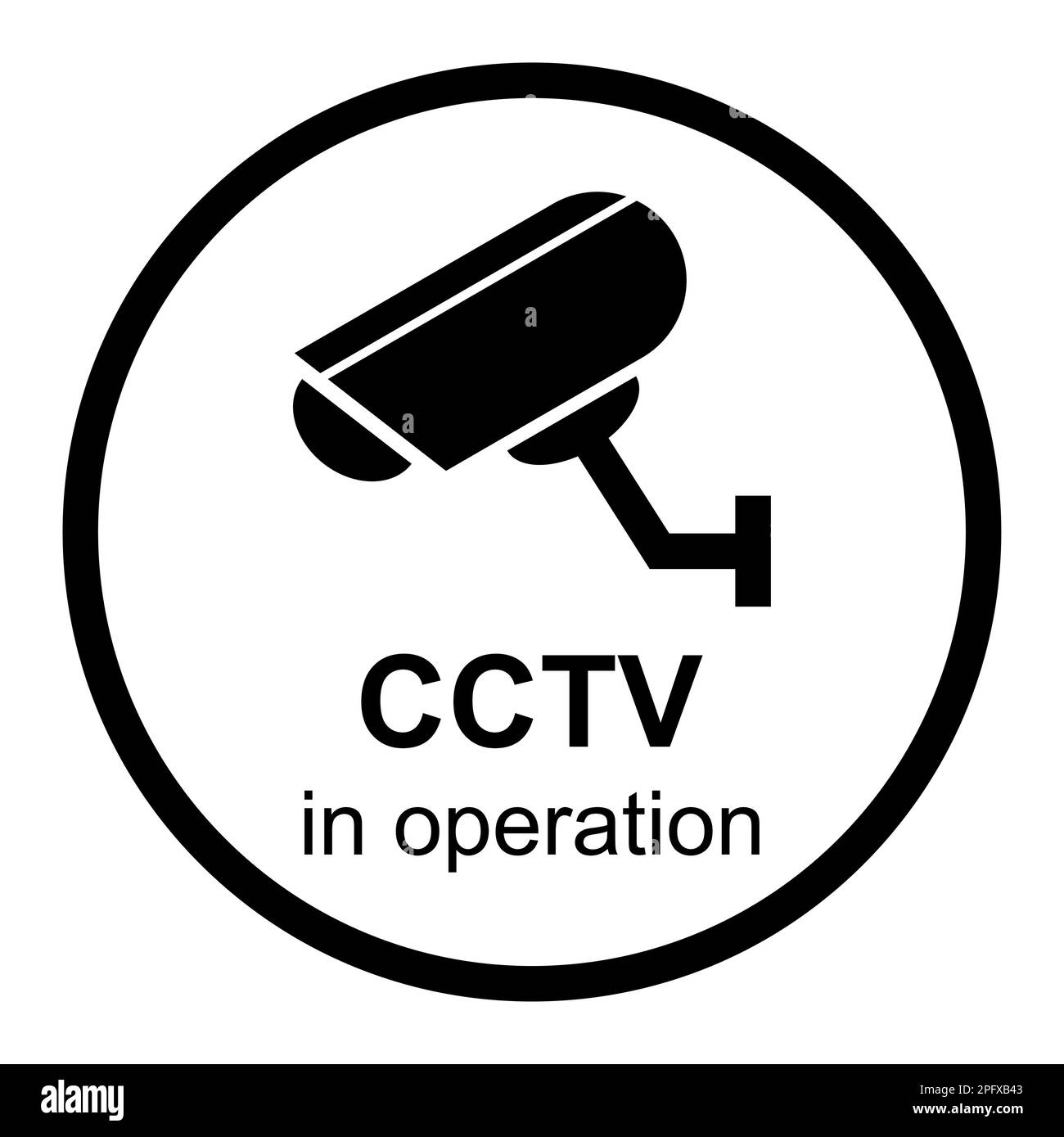 Closed circuit television camera icon, CCTV video protection alert ...