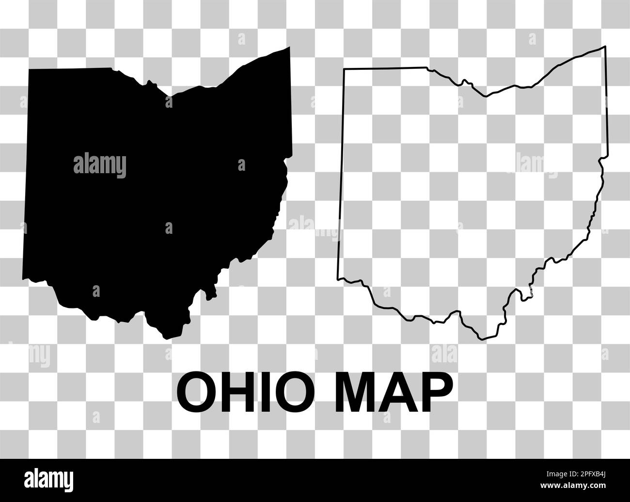 Set of Ohio map, united states of america. Flat concept symbol vector ...