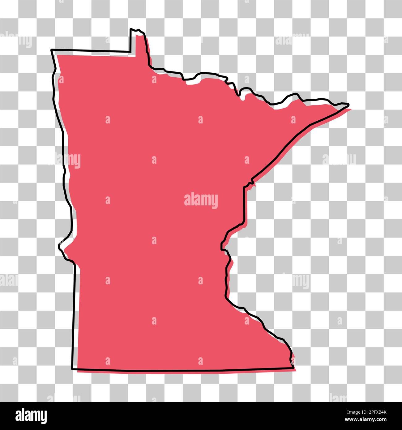 Minnesota map shape, united states of america. Flat concept icon symbol ...
