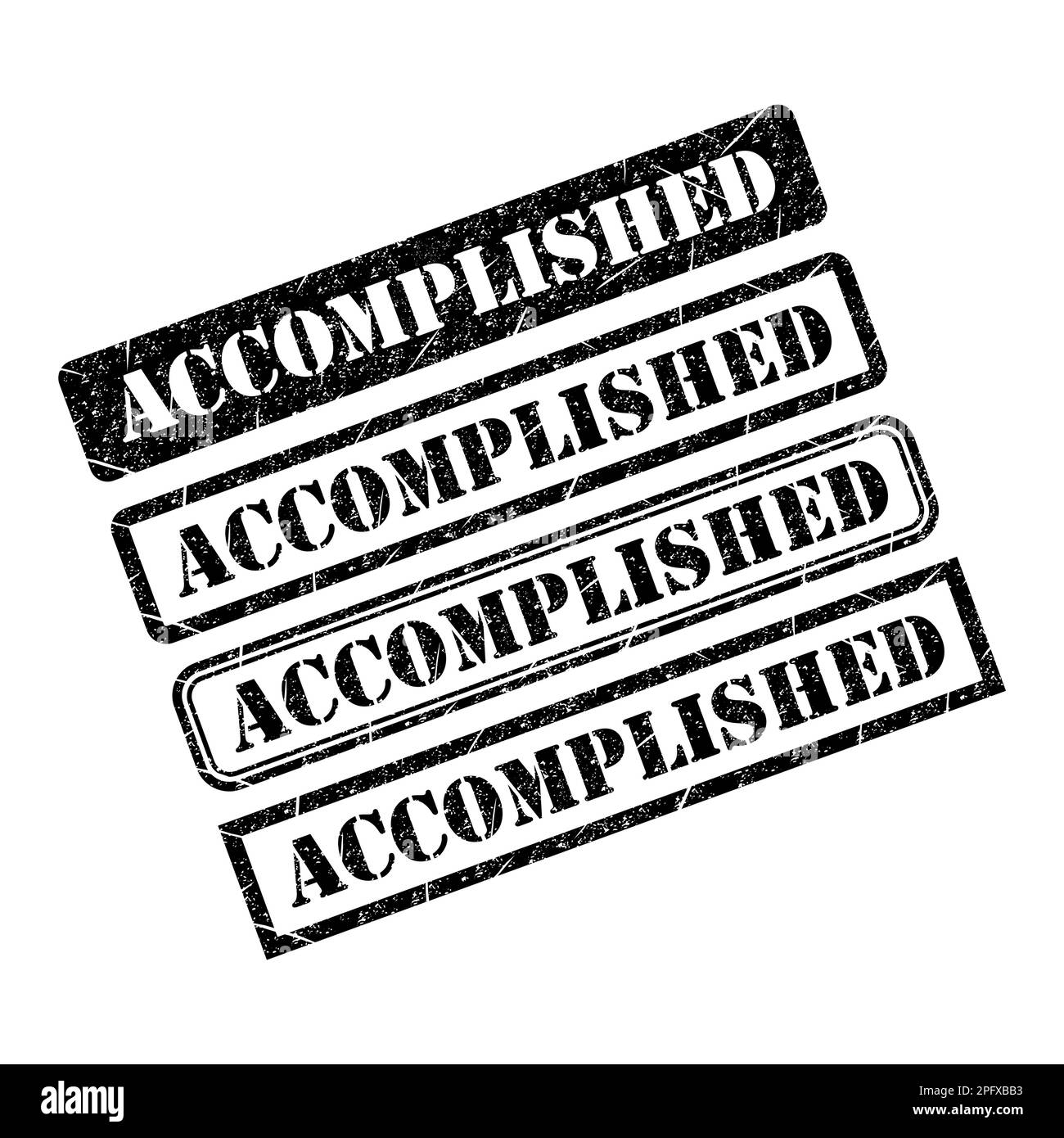 Set of Accomplished stamp symbol, label sticker sign button, text ...